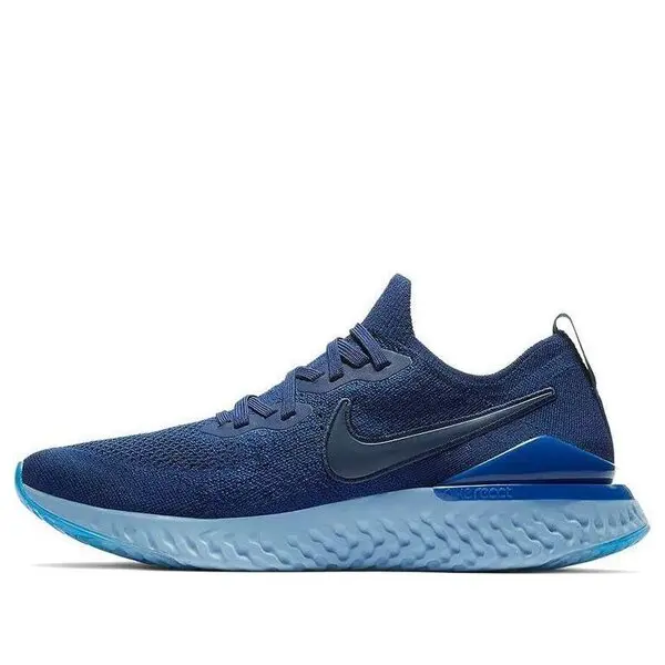 Nike Epic React Flyknit 2 Athletic Sneakers - Blue Void-indigo Force-black
