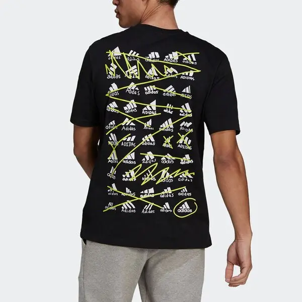 Adidas Scribble Tee M Back Logo Sports Short Sleeve