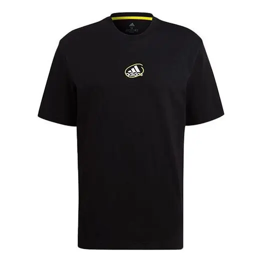 Adidas Scribble Tee M Back Logo Sports Short Sleeve - Black
