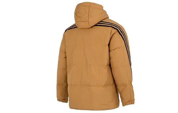 Adidas Puffy Down Jacket With Logo And Stripes
