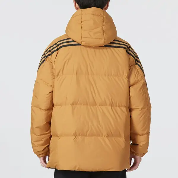 Adidas Puffy Down Jacket With Logo And Stripes