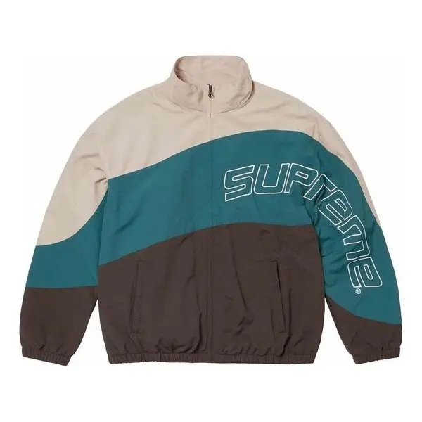 Supreme Track Jacket - Tan/black/blue