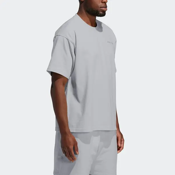 Adidas X Pharrell Basics Short-sleeved Embroidered T-shirt 'grey - Light Gray