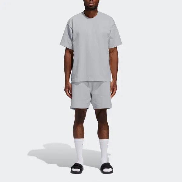 Adidas X Pharrell Basics Short-sleeved Embroidered T-shirt 'grey - Light Gray
