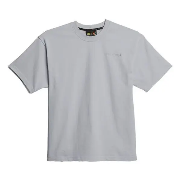Adidas X Pharrell Basics Short-sleeved Embroidered T-shirt 'grey - Light Gray