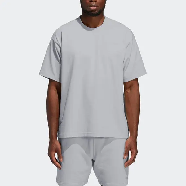 Adidas X Pharrell Basics Short-sleeved Embroidered T-shirt 'grey - Light Gray