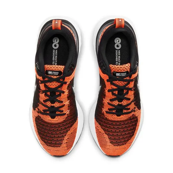 Nike React Infinity Run Flyknit 2 "bright Mango Black" Athletic Sneakers - Black/orange
