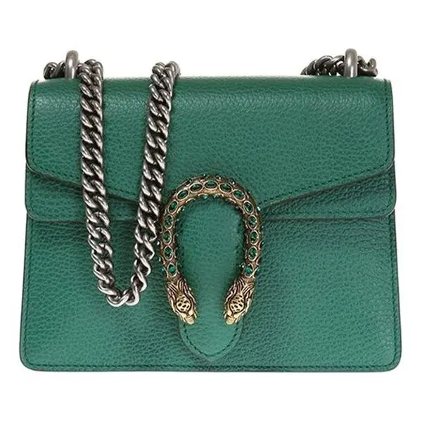 Gucci Dionysus Tiger Head Chain Shoulder Bag - Green