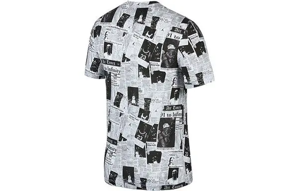 JORDAN Rivals Full Print Sports Round Neck Short Sleeve - Gray