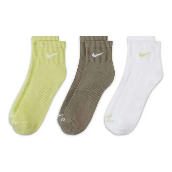 Nike Plus Lightweight Ankle Breathable Train Socks 3 Pairs Multicolor - Multi-color
