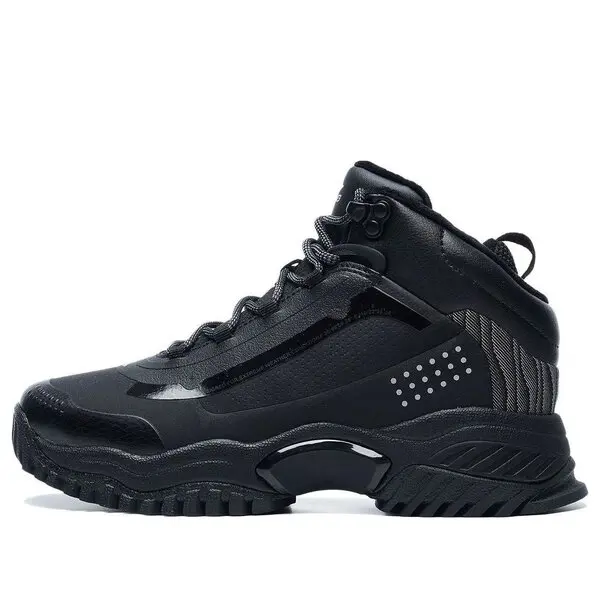 LI-NING Conqueror Lite Winter Warm Fleece High-top Sneakers - Black