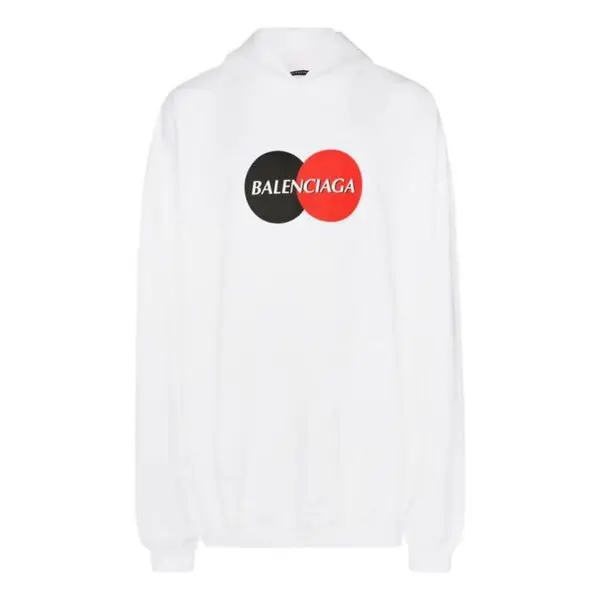 Balenciaga Logo Print Hoodie - White