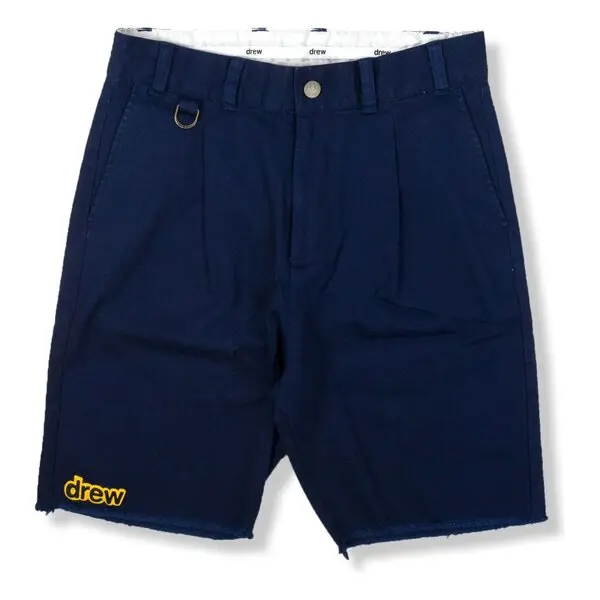 Drew House Stretch Twill Pleated Shorts - Navy