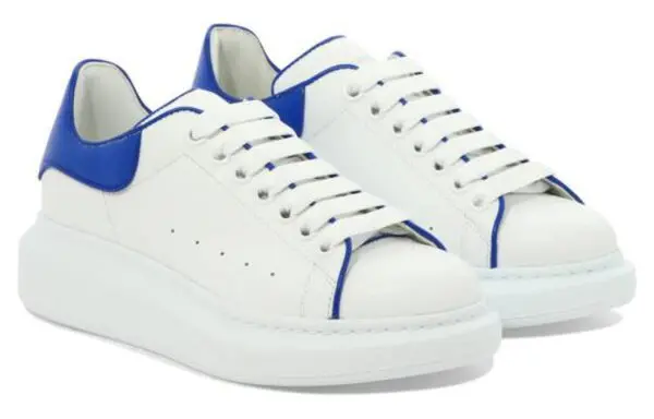 Alexander McQueen Oversized Leather Sneakers - White/blue