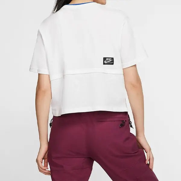Nike Logo Splicing Short Sleeve T-shirt - White