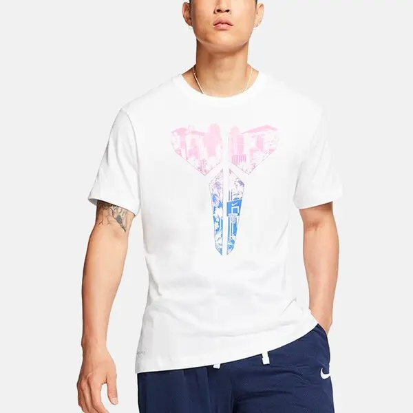 Nike Dri-fit Kobe Logo Athleisure Casual Sports Short Sleeve - White