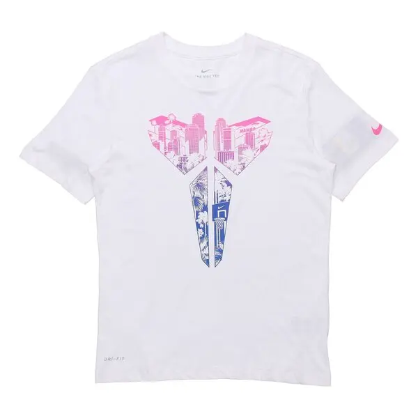 Nike Dri-fit Kobe Logo Athleisure Casual Sports Short Sleeve - White
