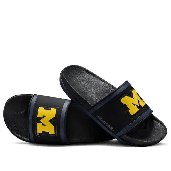 Nike Offcourt Slide 'michigan - Black/college Navy/amarillo