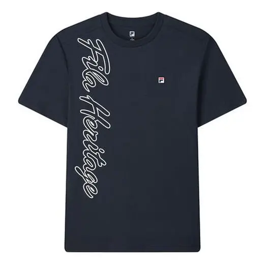 FILA Alphabet Printing Knit Short Sleeve - Blue