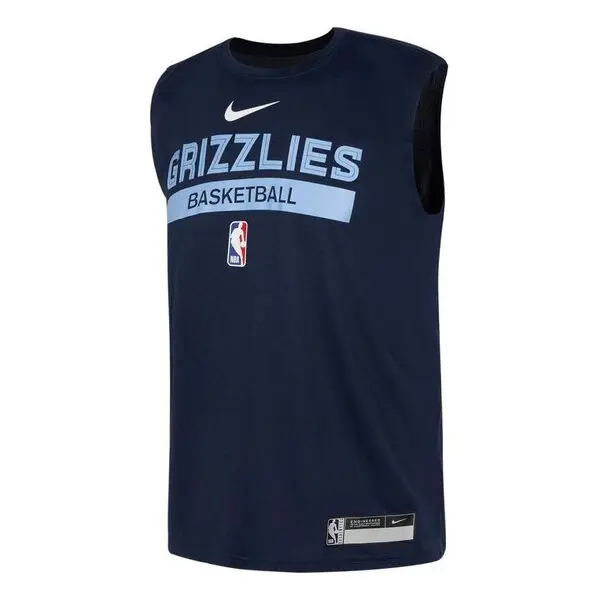 Nike X Nba Memphis Grizzlies Dri-fit Training Sleeveless T-shirt Dark - Blue