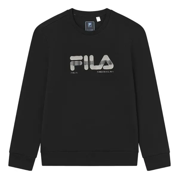 FILA Core Design Museum Denmark White Line Pullover Sweater - Black