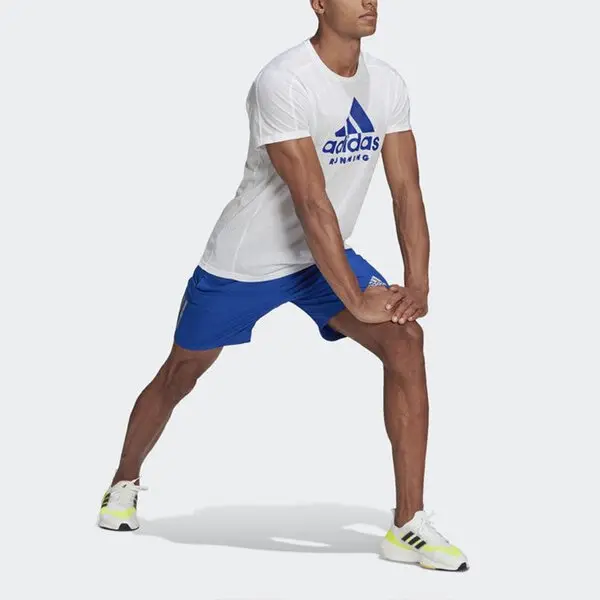 Adidas Run Logo Tee M Logo Printing Round Neck Short Sleeve White