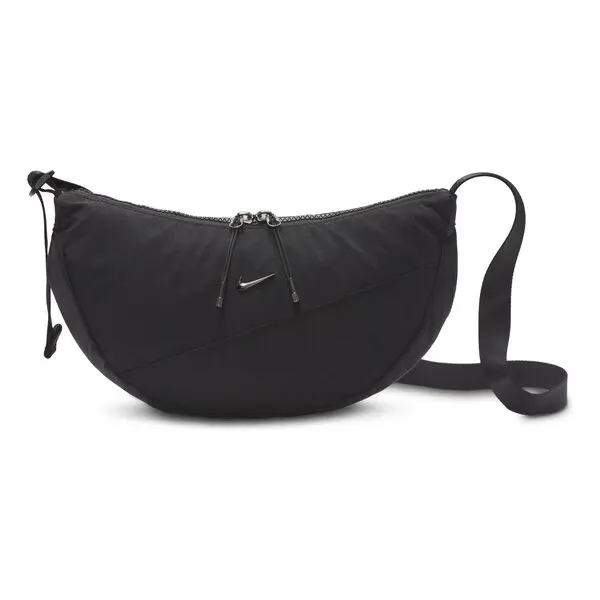 Nike Aura 4l Crescent Crossbody Bag 'black Gunmetal - Black/gunmetal
