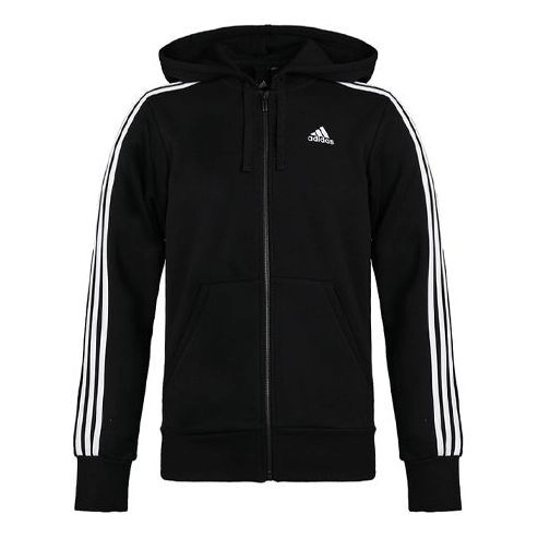 Adidas 3-stripes Fleece Hoodie - Black