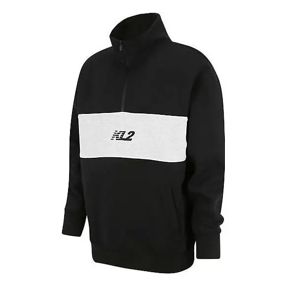 NEW BALANCE Klawset 1/4 Zip Rugby Top - Black/white