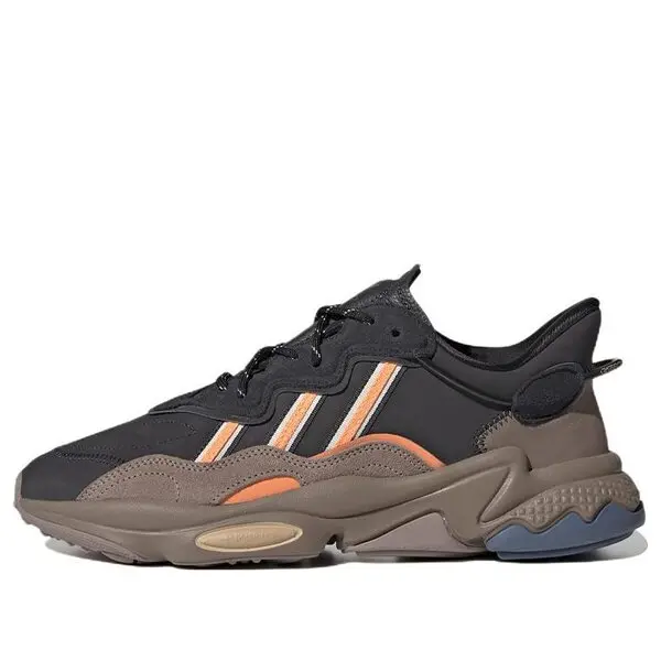 Adidas Originals Ozweego Lace Up Sneakers - Black/brown/orange