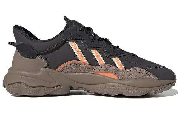 Adidas Originals Ozweego Lace Up Sneakers - Black/brown/orange