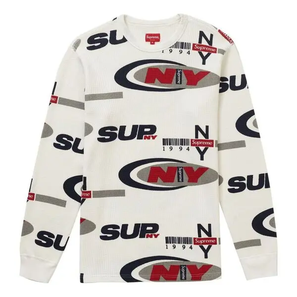 Supreme Fw18 Ny Waffle Thermal Sweater - White