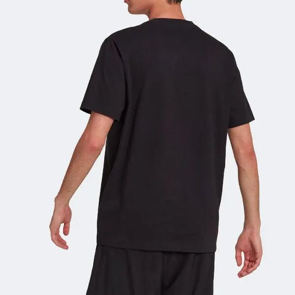 Adidas Originals Solid Color Round Neck Short Sleeve Black T-shirt - Default Color