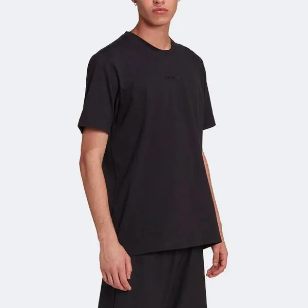 Adidas Originals Solid Color Round Neck Short Sleeve Black T-shirt - Default Color