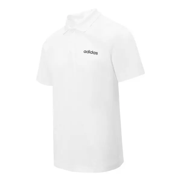 Adidas Solid Color Pullover Casual Polo Shirt Asia Sizing - White