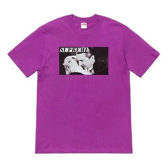 Supreme Ss19 Bela Lugosi Tee Vampire Printing Short Sleeve - Purple