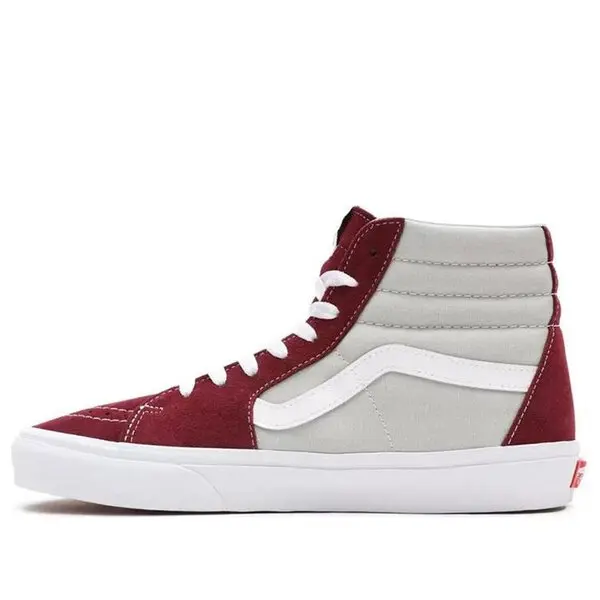 VANS Sk8-hi High Top Lace-up Sneakers - Grey/red