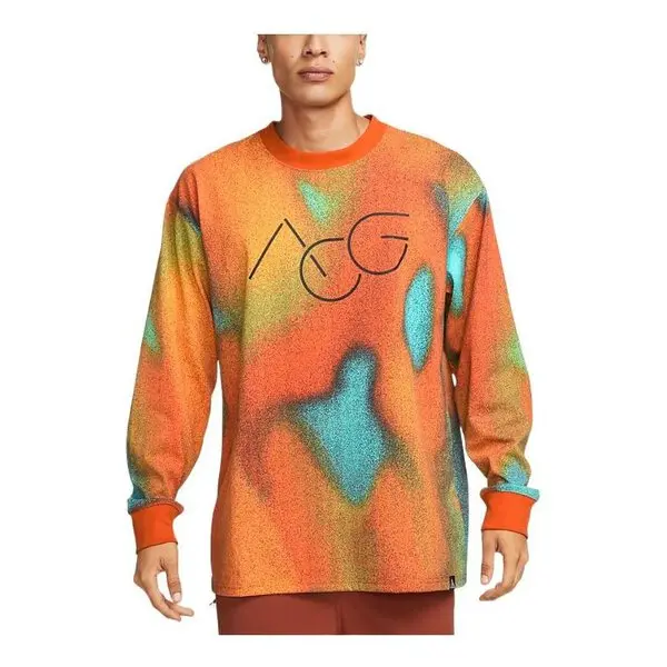 Nike Allover Print Long-sleeve Tee 'tour Yellow