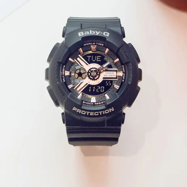 Casio Baby-g Ba-110rg-1a Shock Resistant Watch - Black