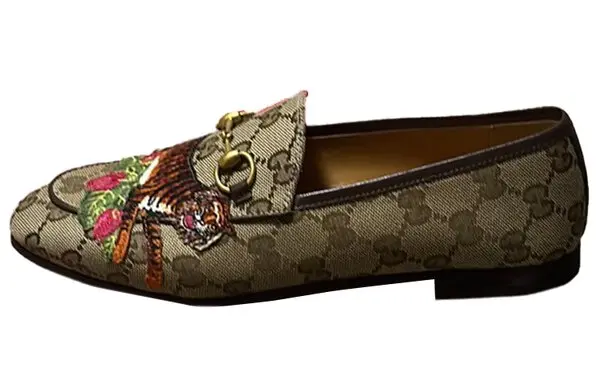 Gucci Embroidered Round Toe Loafer