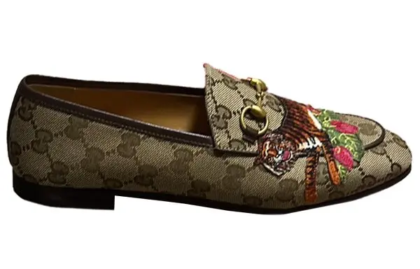 Gucci Embroidered Round Toe Loafer