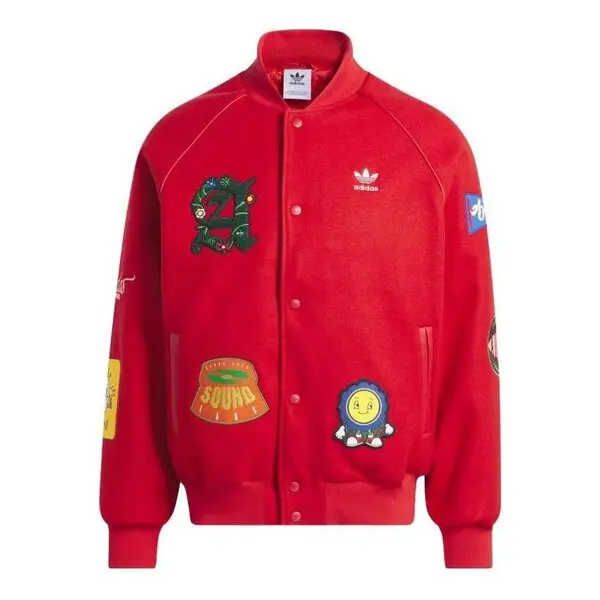 Adidas Originals Collegiate Badge Letterman Jacket - Red/yellow