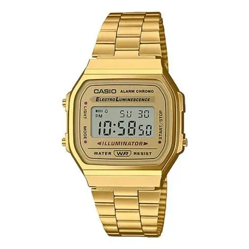 Casio Digital Cube Watch Tone Stainless Steel - Gold