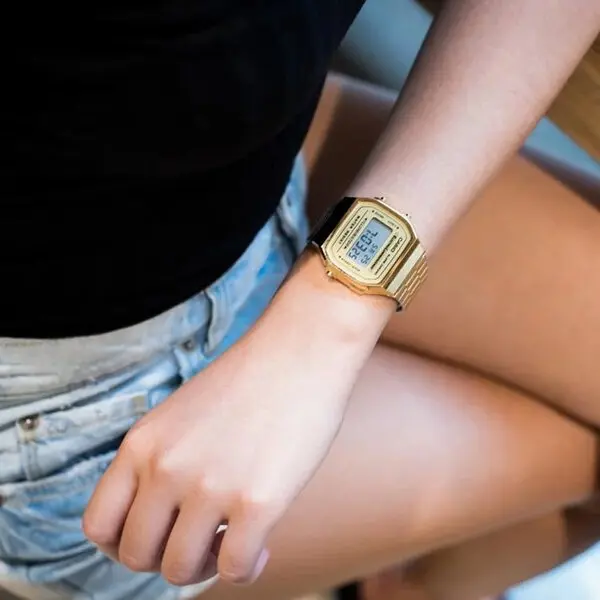 Casio Digital Cube Watch Tone Stainless Steel