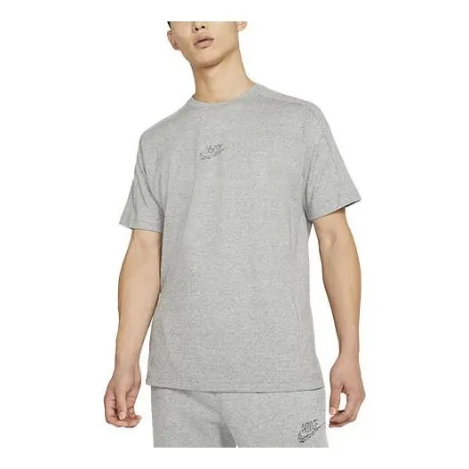 Nike Logo Knit Sports Short Sleeve Gray - Grey