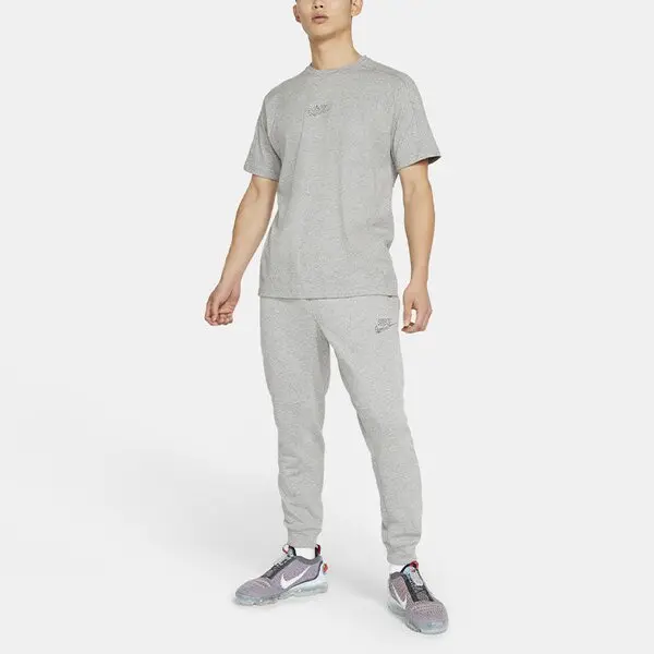 Nike Logo Knit Sports Short Sleeve Gray