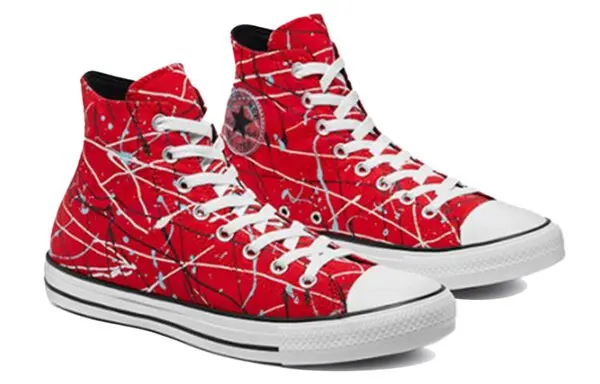 CONVERSE Chuck Taylor All Star Archive Paint Splatter High Top Sneakers - Red