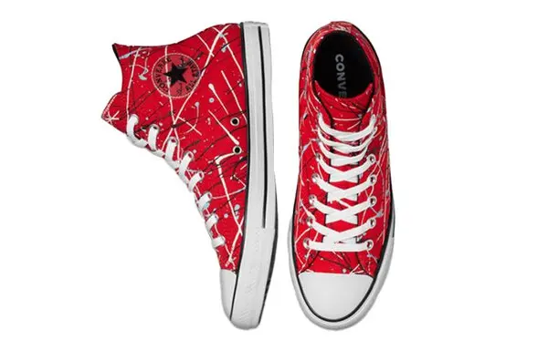 CONVERSE Chuck Taylor All Star Archive Paint Splatter High Top Sneakers - Red
