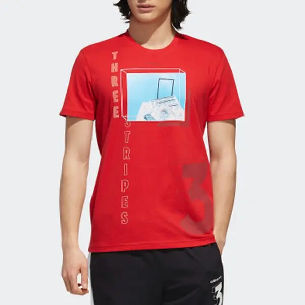 Adidas Neo M Cs Ris Tee Sports Short Sleeve Red
