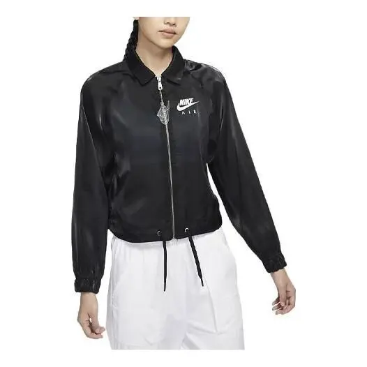 Nike Logo Printing Zipper Jacket - Black